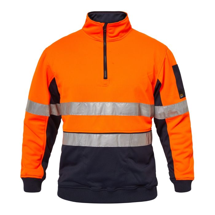 RIDGE - Hi Vis Two Tone 1/2 zip Pullover with tape